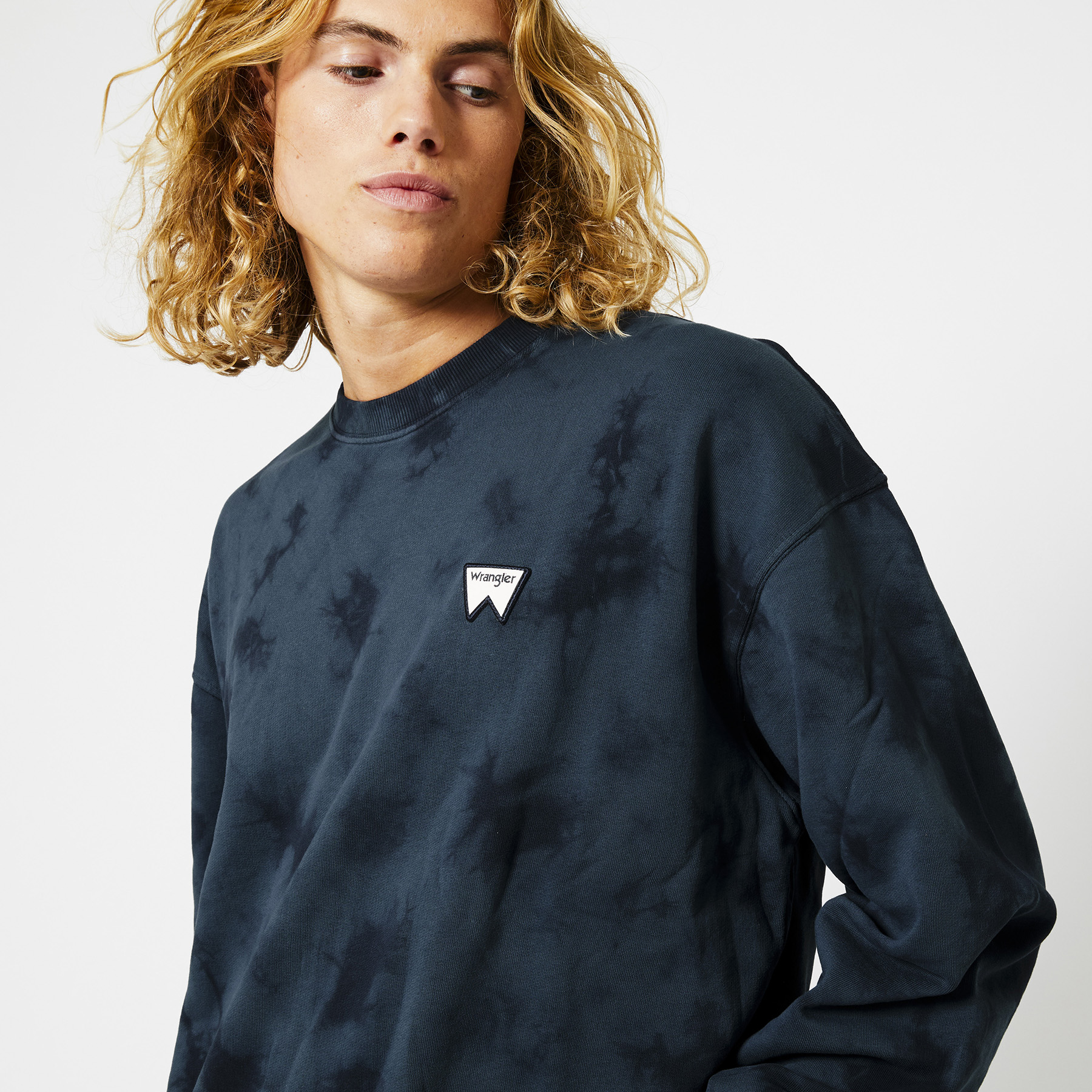 Heren Wrangler sweater Wrangler crew Blauw Online Kopen